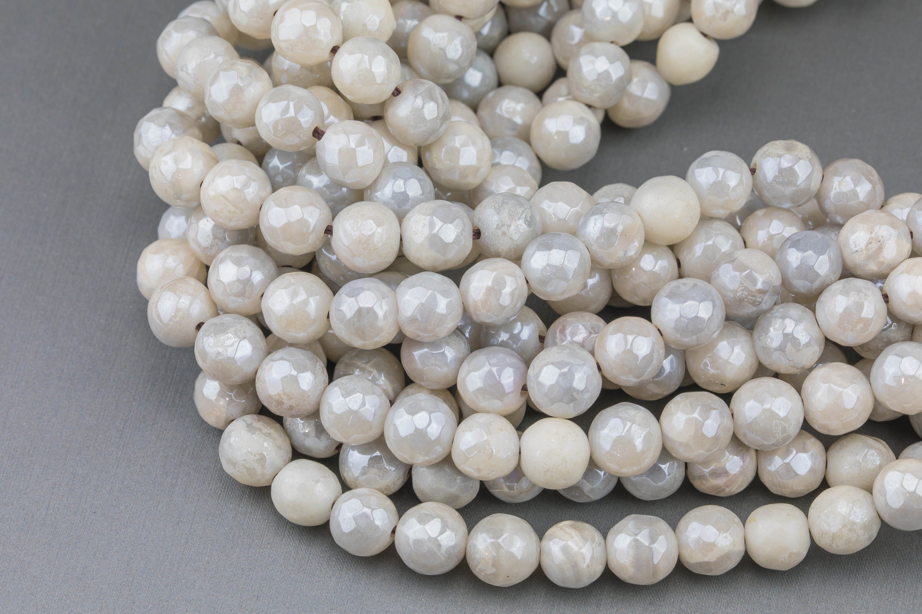 Natural Mystic White Silverite Agate Faceted Round Sizes 4mm - Etsy