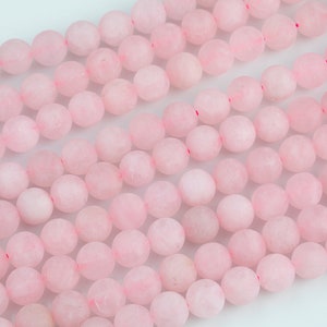 Rose Quartz Beads Matte Natural , High Quality in Round- 4mm, 6mm, 8mm ...
