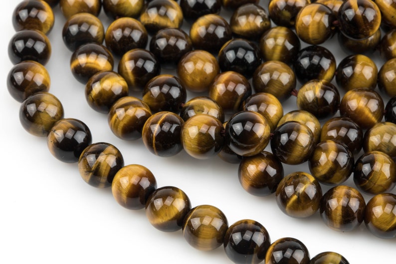 Natural A Quality Tiger's Eye Beads Smooth Round Sizes 6mm 8mm 10mm ...