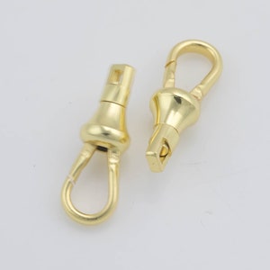 2 Pcs- Dainty Self Closing Swivel Clasps - Triggerless - 18kt Gold ...