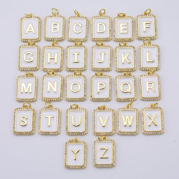 Enamel Letter Charms - Etsy