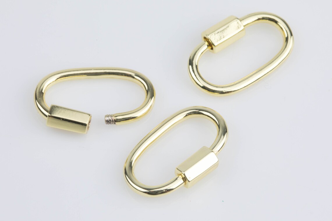 Plain Oval Shape Screw Clasp Gold Plated U Shape Clasp Lock - Etsy