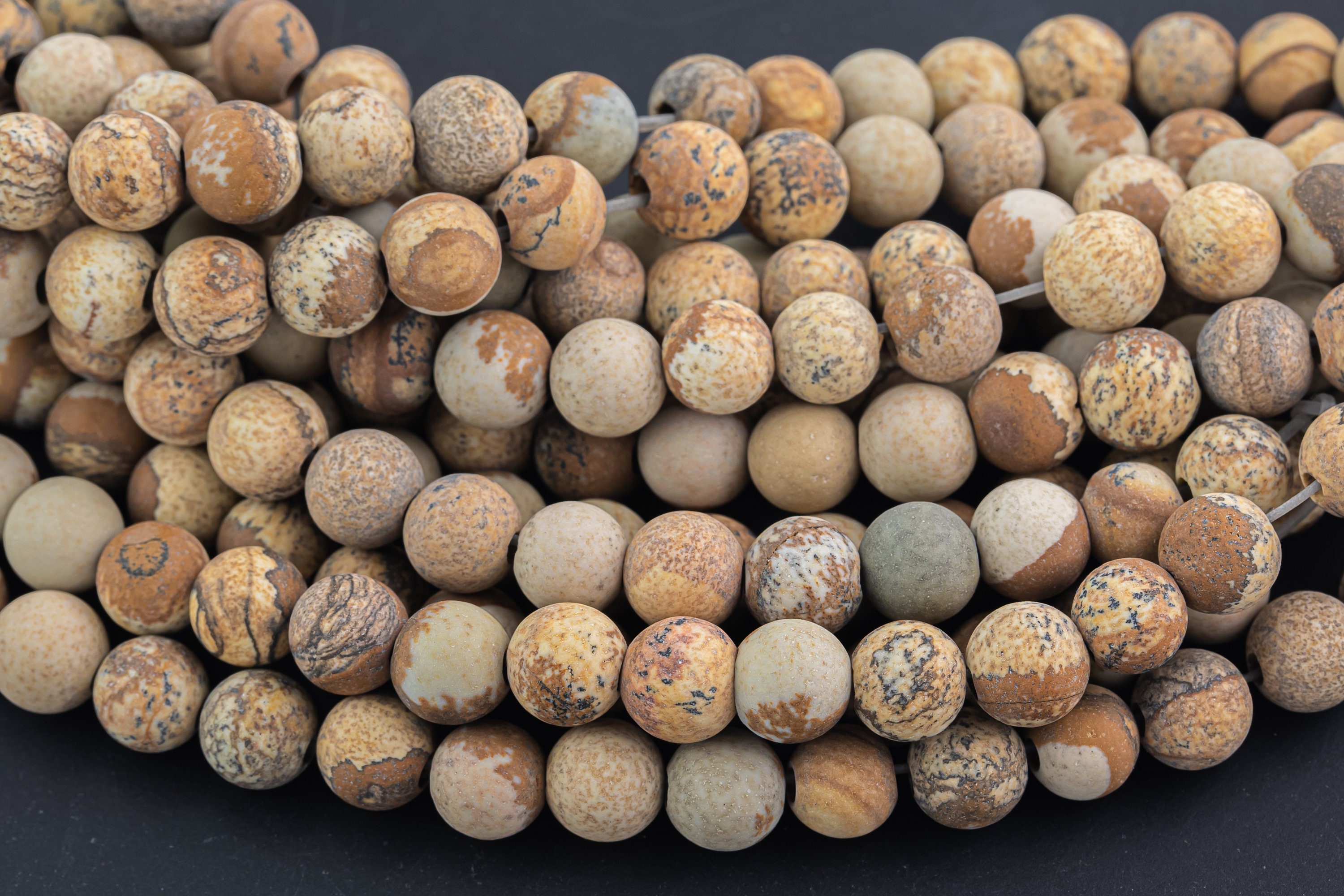 LARGE-HOLE Beads!!! 8mm or 10mm Matte -finished Round. 2mm Hole. 7-8 ...