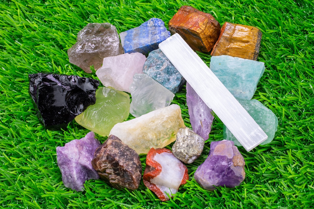 18 CHAKRAS Beginners Crystal Kit CHUNKY PIECES, Most Popular Rough ...