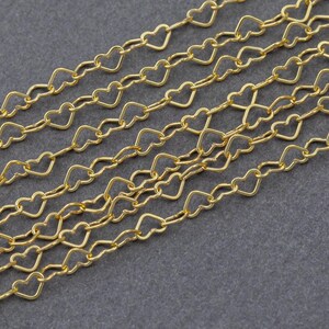 Gold Filled Heart Chain- Heart Chain 3.2mm - Bubble Heart Cable Chain ...