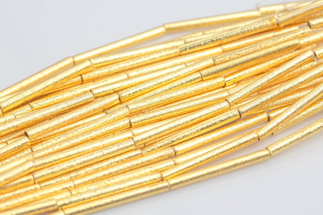Brushed Gold Copper Straight Tube, 20mm or 30mm! 8 Inch Strand- Perfect ...