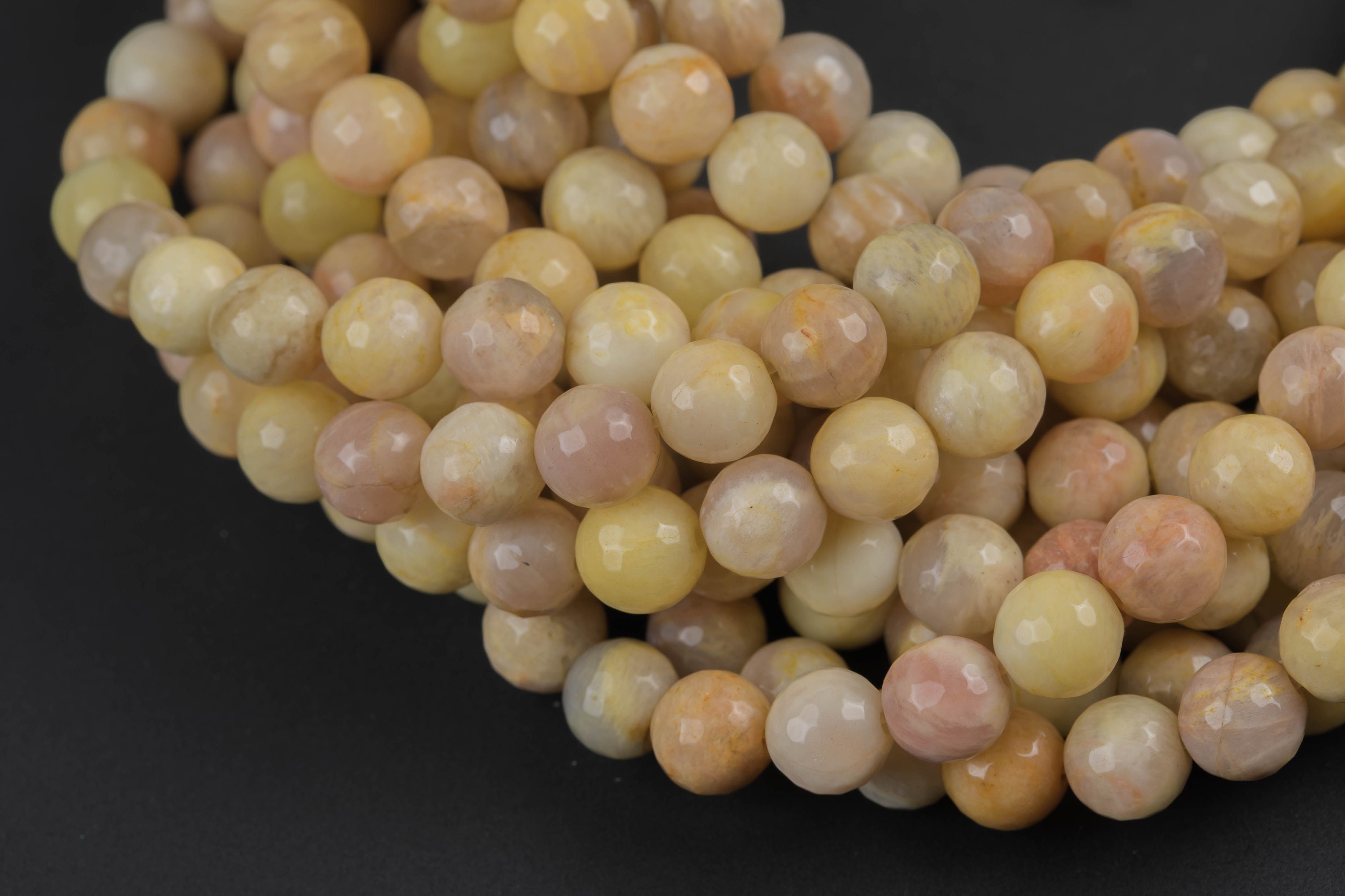 Natural Yellow Moonstone Faceted Round Beads. A Quality Full - Etsy UK