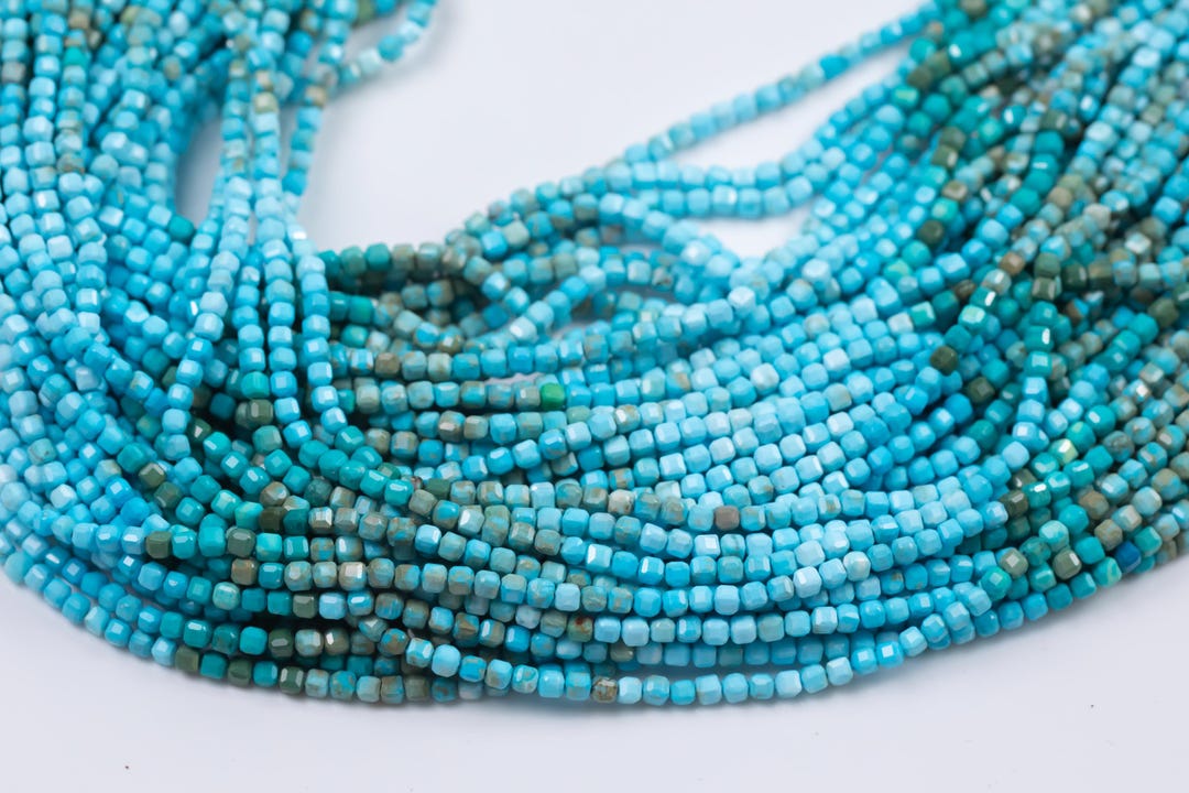 Turquoise Faceted Cube Beads Size 3mm 15.5" Strand - Etsy