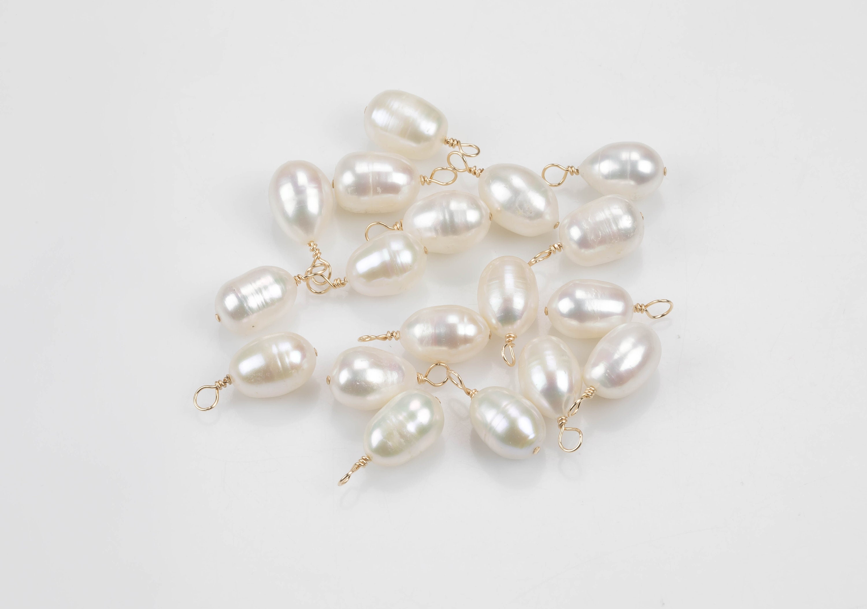 USA Gold Filled Natural Potato Pearl Charms Drop Pendant - Etsy