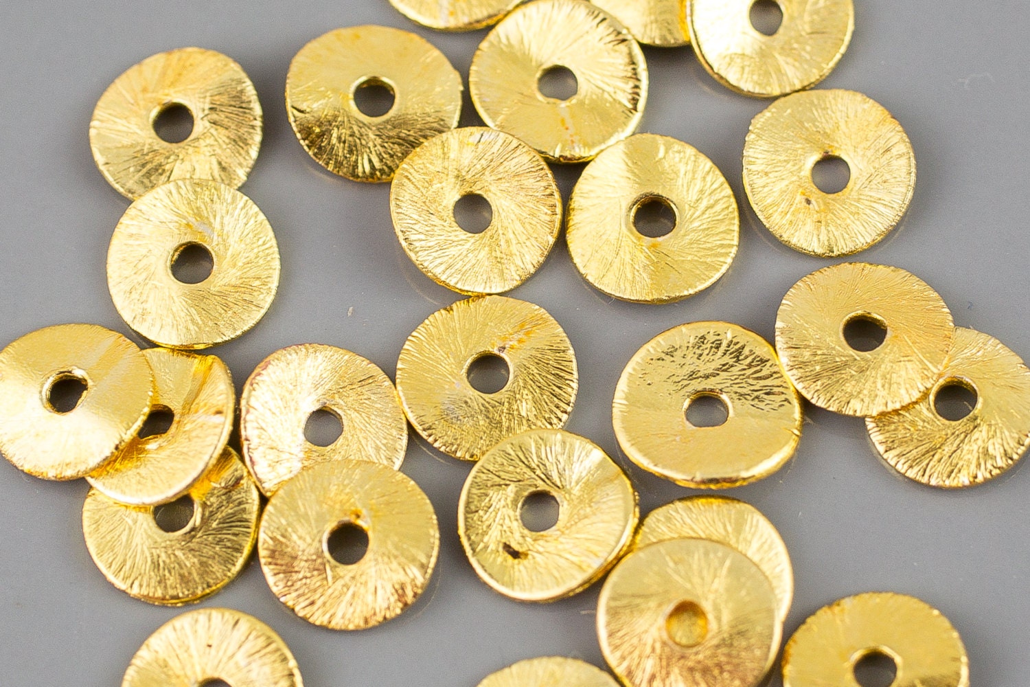 Brushed Gold Copper Wavy Disc All Sizes 8 Inch Strand - Etsy