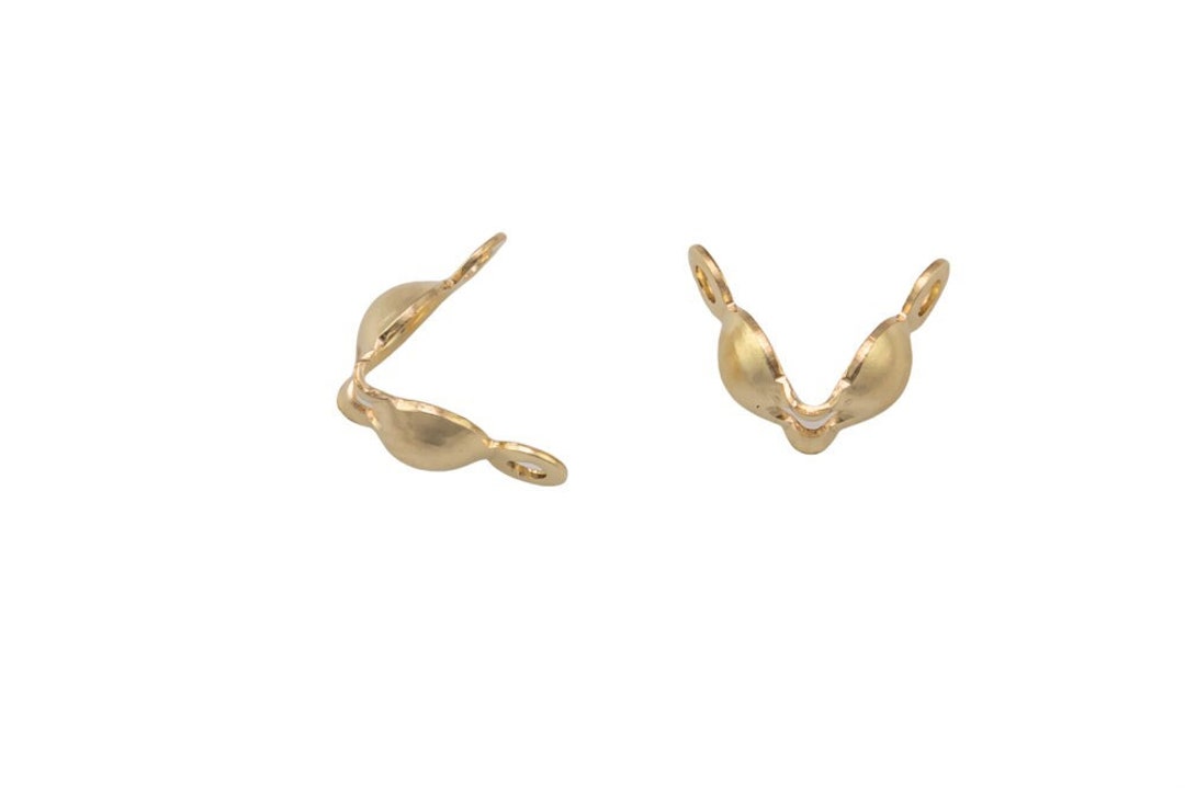 GOLD FILLED Clamshell Crimp Bead Tip- 1420 Gold Filled- USA Made- 4 ...