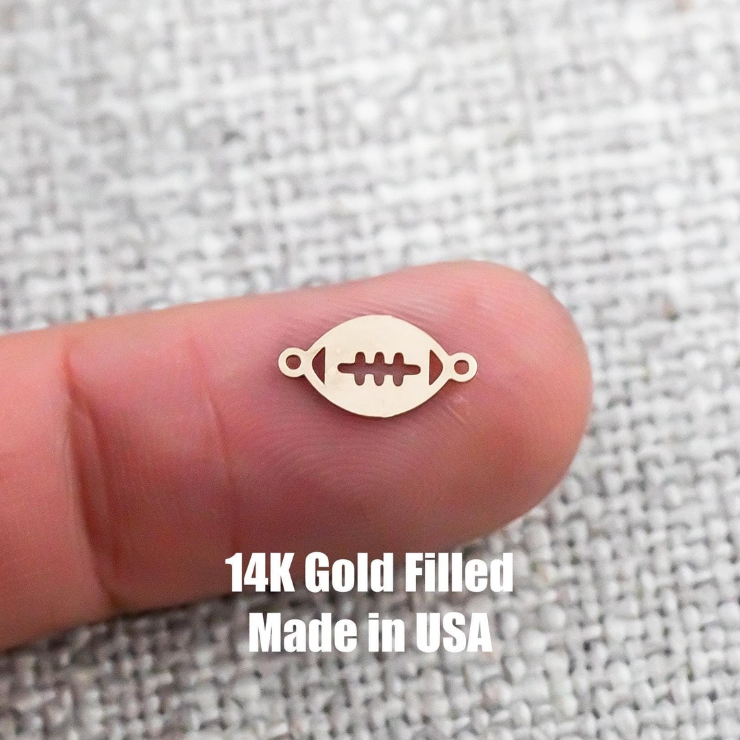 Football Connector Permanent Jewelry Connectors 14K Gold Filled or 925 ...