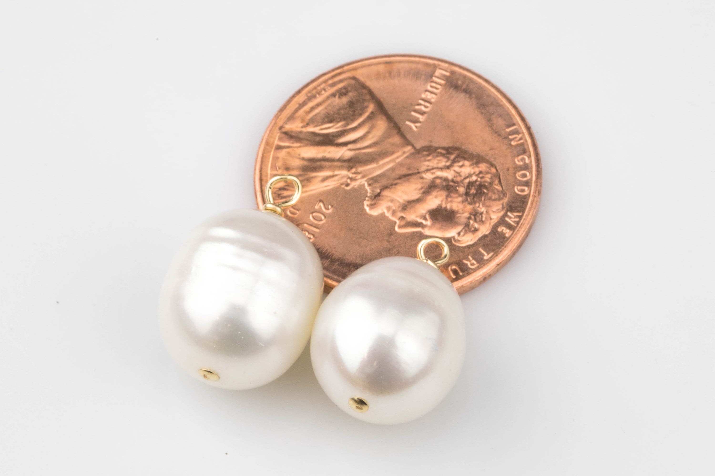 USA Gold Filled Natural Potato Pearl Charms Drop Pendant - Etsy