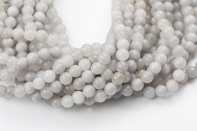 Light Gray Jade Matte Round 4mm 6mm 8mm 10mm 12mm Single or | Etsy