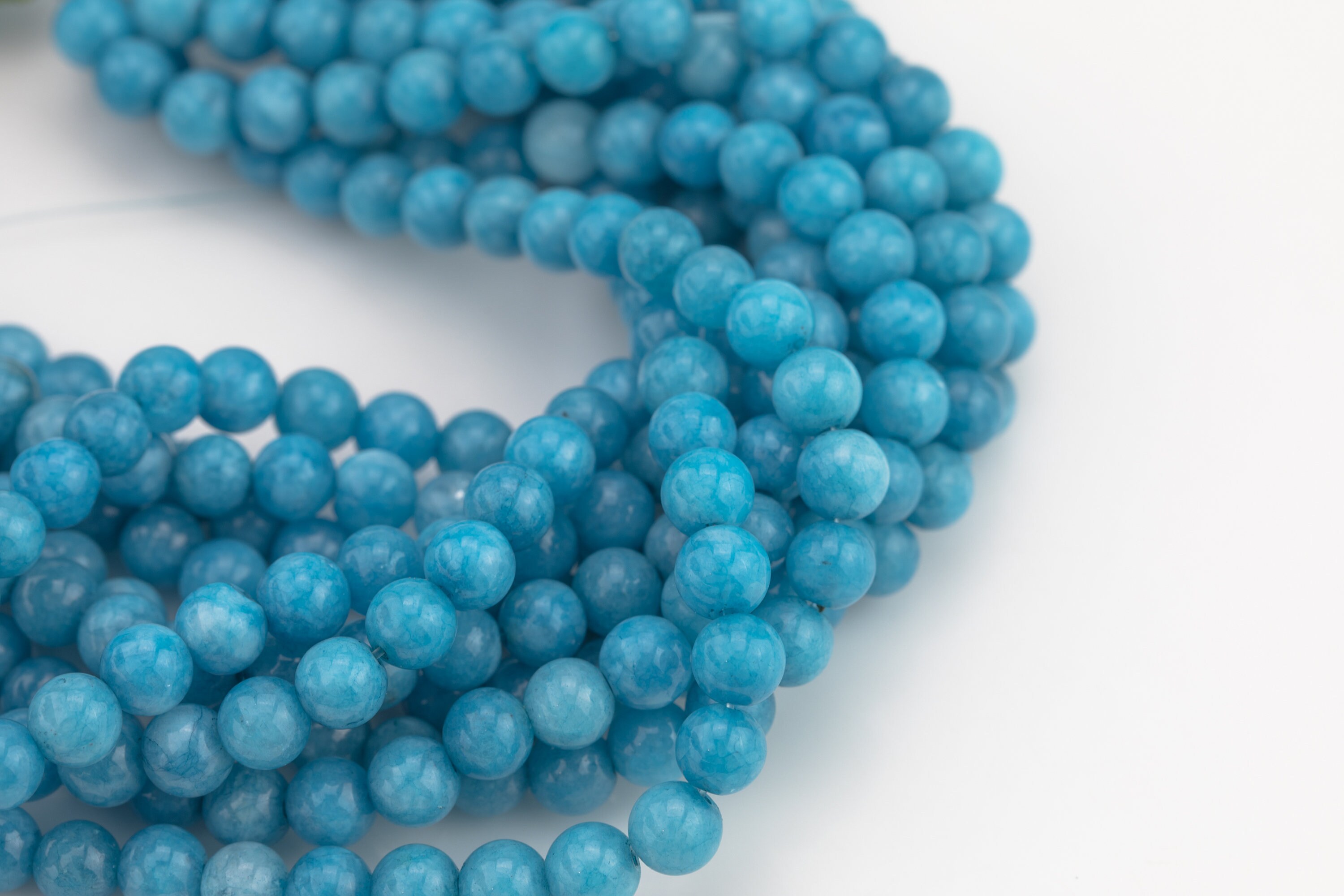 Deep Sky Jade Smooth Round 6mm 8mm 10mm 12mm Full Strand 155 Etsy