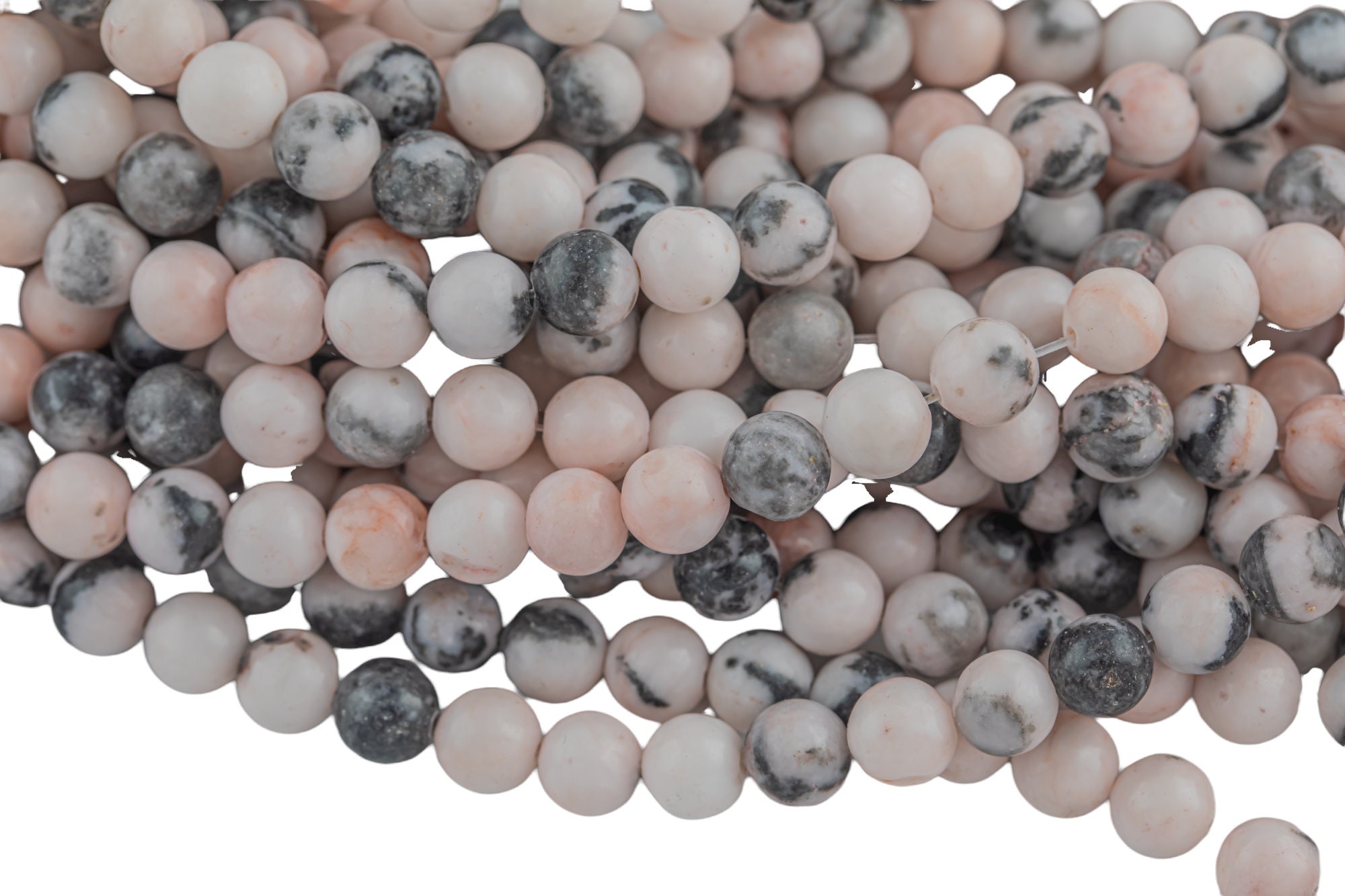 Natural Light Pink Zebra Jasper Beads Grade AAA in Round-full Strand 15 ...