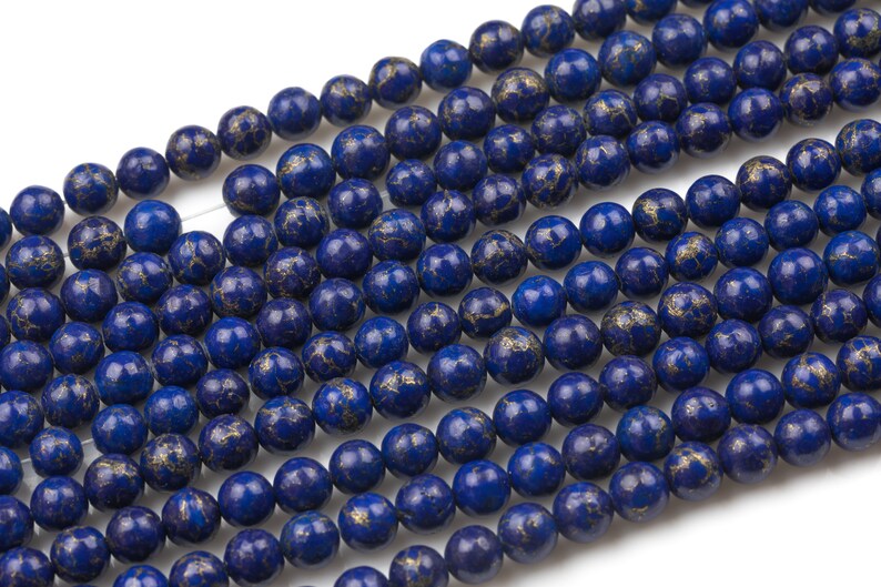 Natural BLUE JASPER With PYRITE Veins 8mm Beads High Quality - Etsy