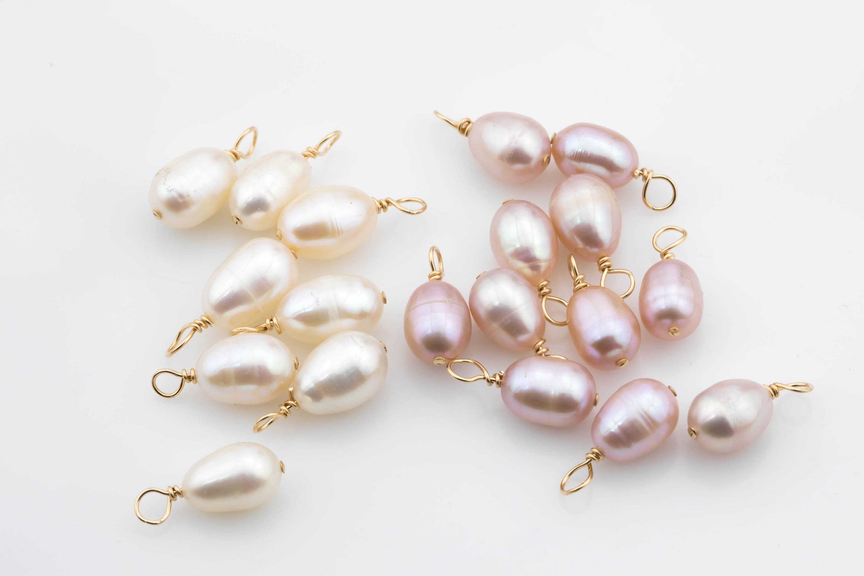 USA Gold Filled Natural Potato Pearl Charms Pendant Handmade Approx. 6 ...