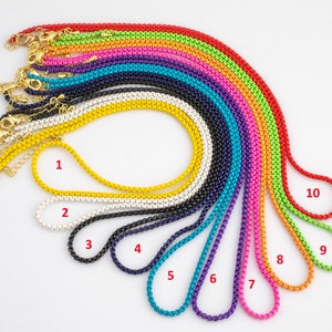 Enamel Chain Box Chain Necklace, Enamel Pop Chain Necklaces, Retro 1980 ...
