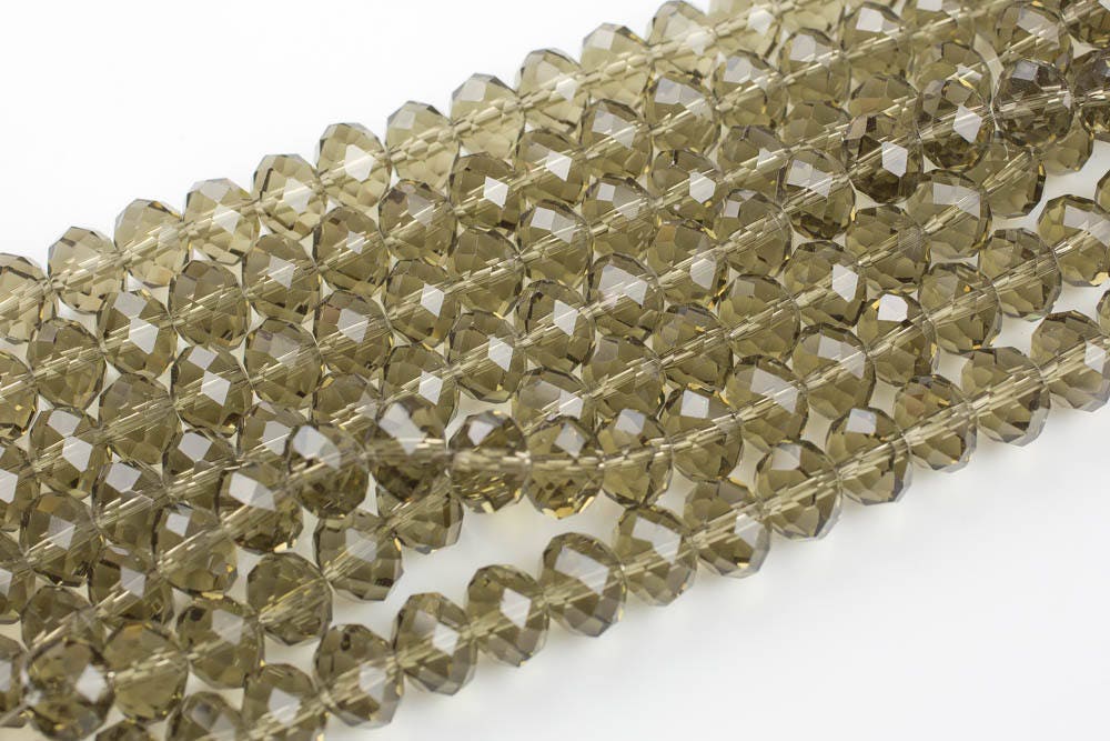 12mm Crystal Rondelle 2 or 5 or 10 STRANDS Smoke - Etsy