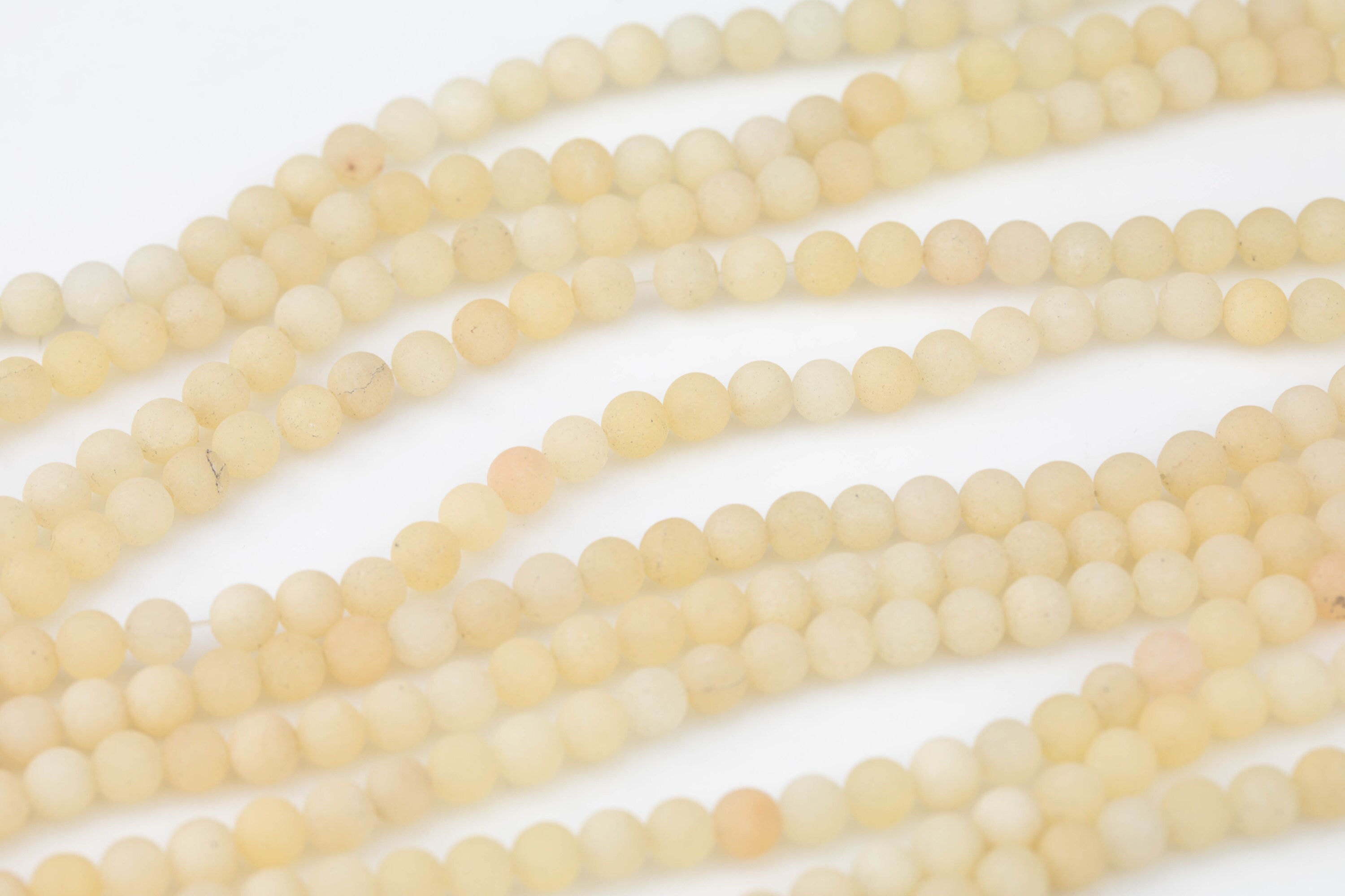 Pale Vanilla Yellow Jade, High Quality in Matte Round, 6mm, 8mm, 10mm ...