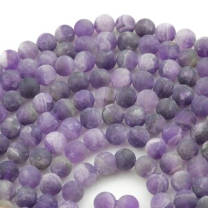 Natural Matte Amethyst Beads Grade AAA Round, 4mm, 6mm, 8mm, 10mm, 12mm ...
