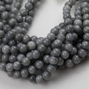 Medium Gray Jade Smooth Round 4mm 6mm 8mm 10mm 12mm - Single or Bulk ...