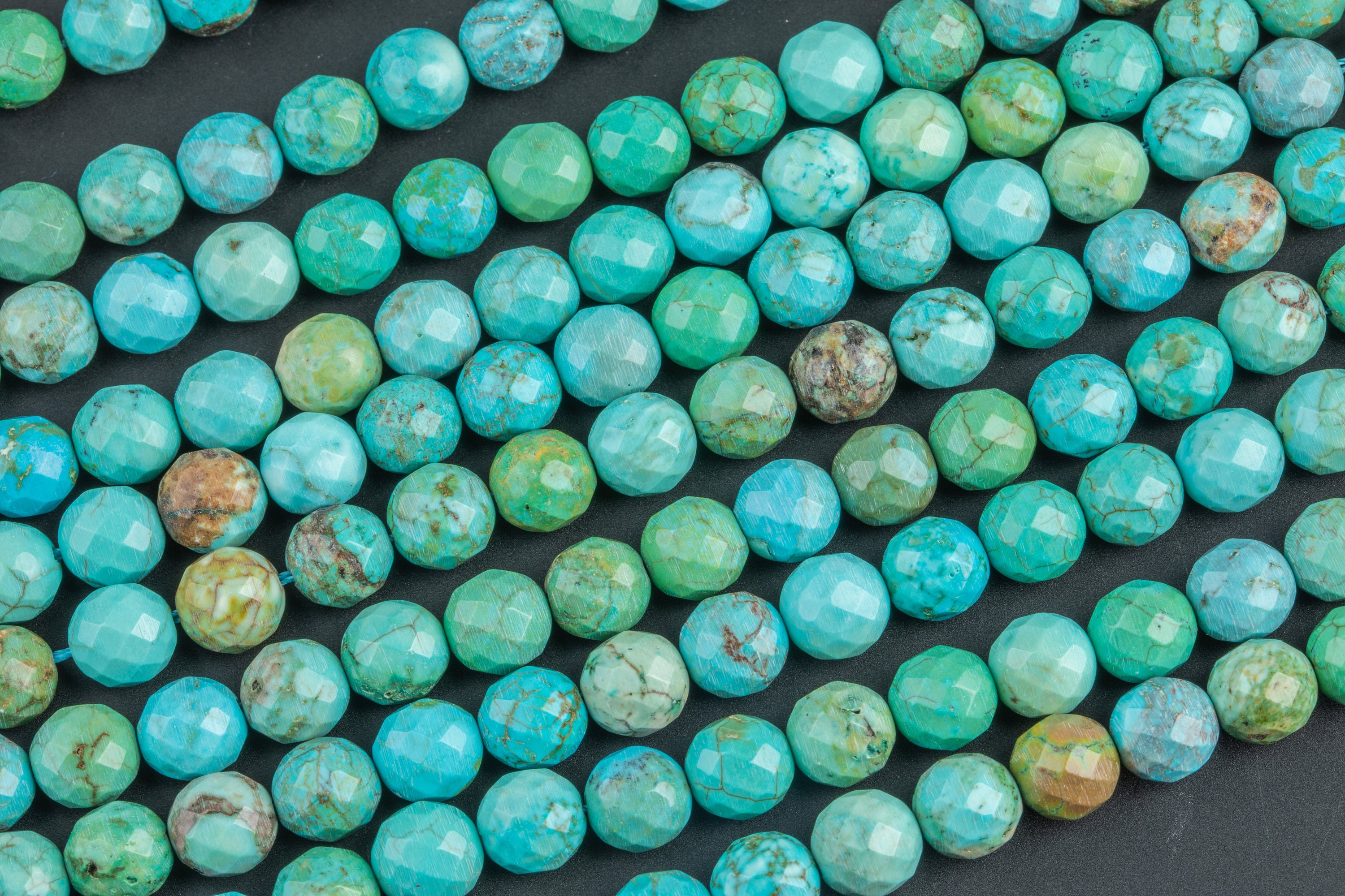 Faceted Turquoise Beads High Quality in Faceted Round 6mm - Etsy