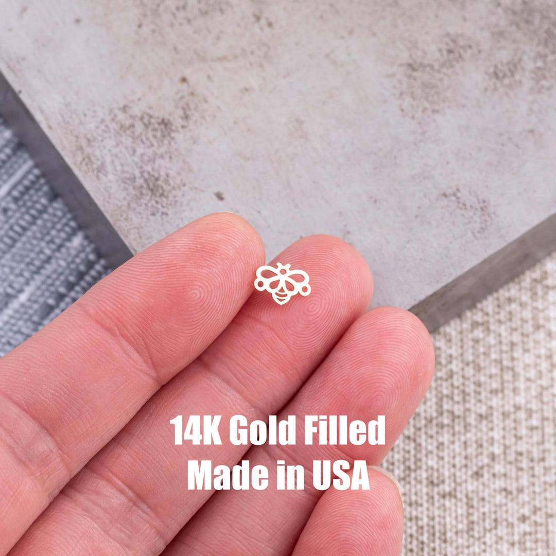 Bee Connector Charm - Permanent Jewelry Connectors - 14kt Gold Filled ...