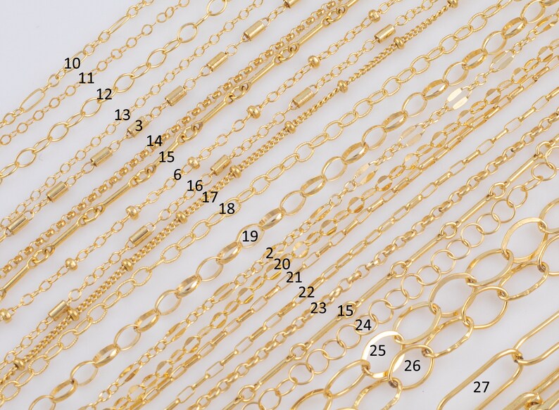 Gold Filled Chain by the Foot USA Made beaded Chain - Etsy