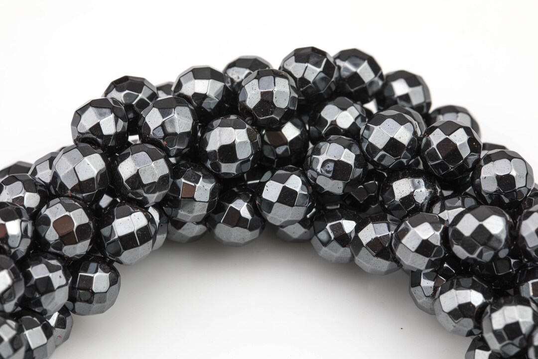 NATURAL Gray Hematite Faceted Round Grade AAA 3mm, 4mm, 6mm, 8mm, 10mm ...