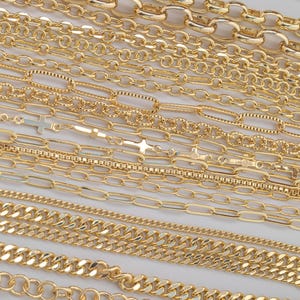 14k Gold PVD Plated Chain Large Assortment - Tarnish Resistant Popular ...