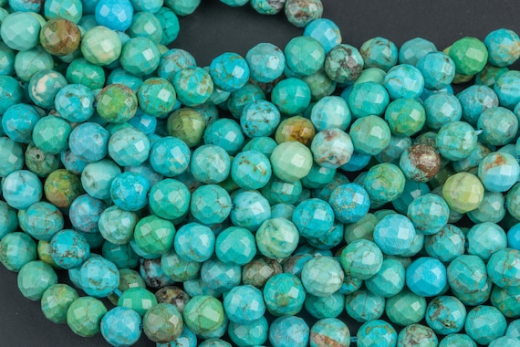 Faceted Turquoise Beads High Quality in Faceted Round 6mm - Etsy