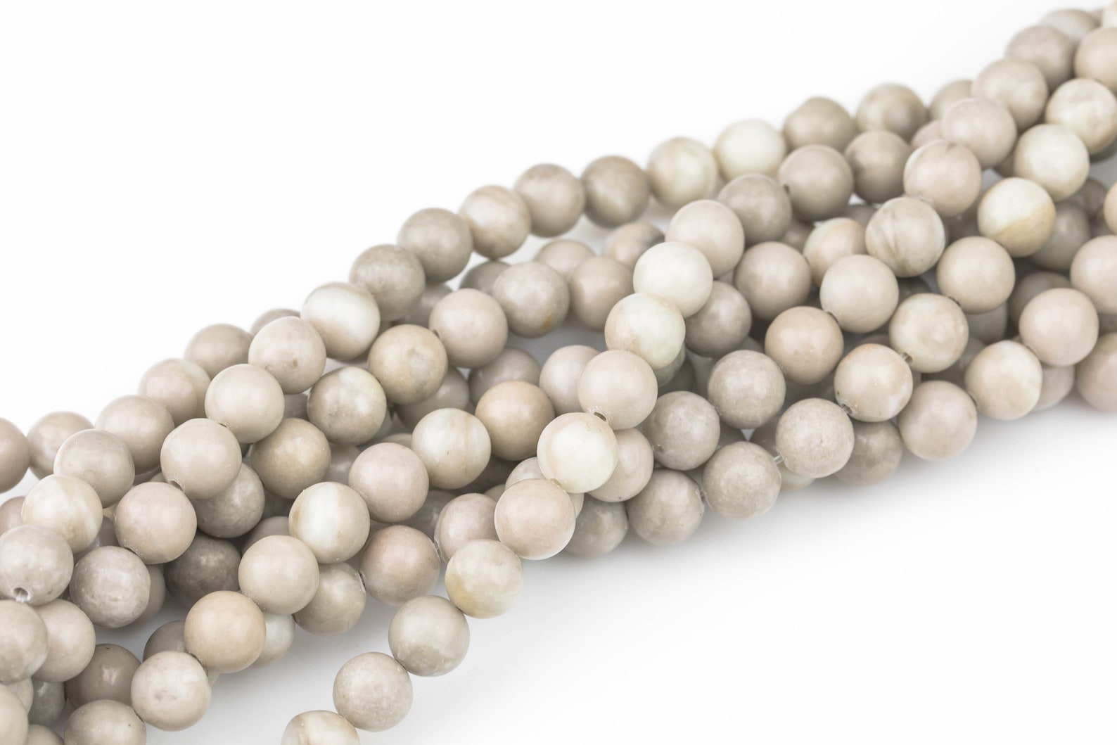 Natural Cream Gray Jasper, High Quality in Round, 4mm, 6mm, 8mm, 10mm ...