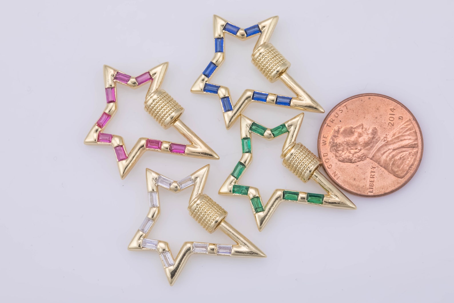 1 Pc Star Clasp in 14K Gold With Screw on Mechanism Carabiner - Etsy