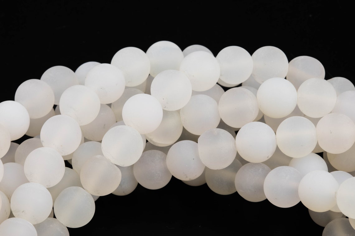 Natural Matte Cream Agate, High Quality -full Strand 15.5 Inch Strand ...