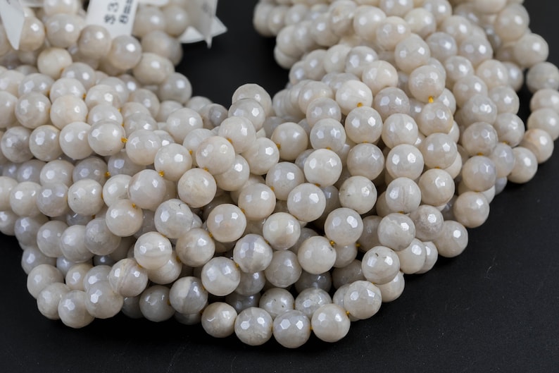 Natural Mystic White Silverite Agate Faceted Round Sizes 4mm | Etsy