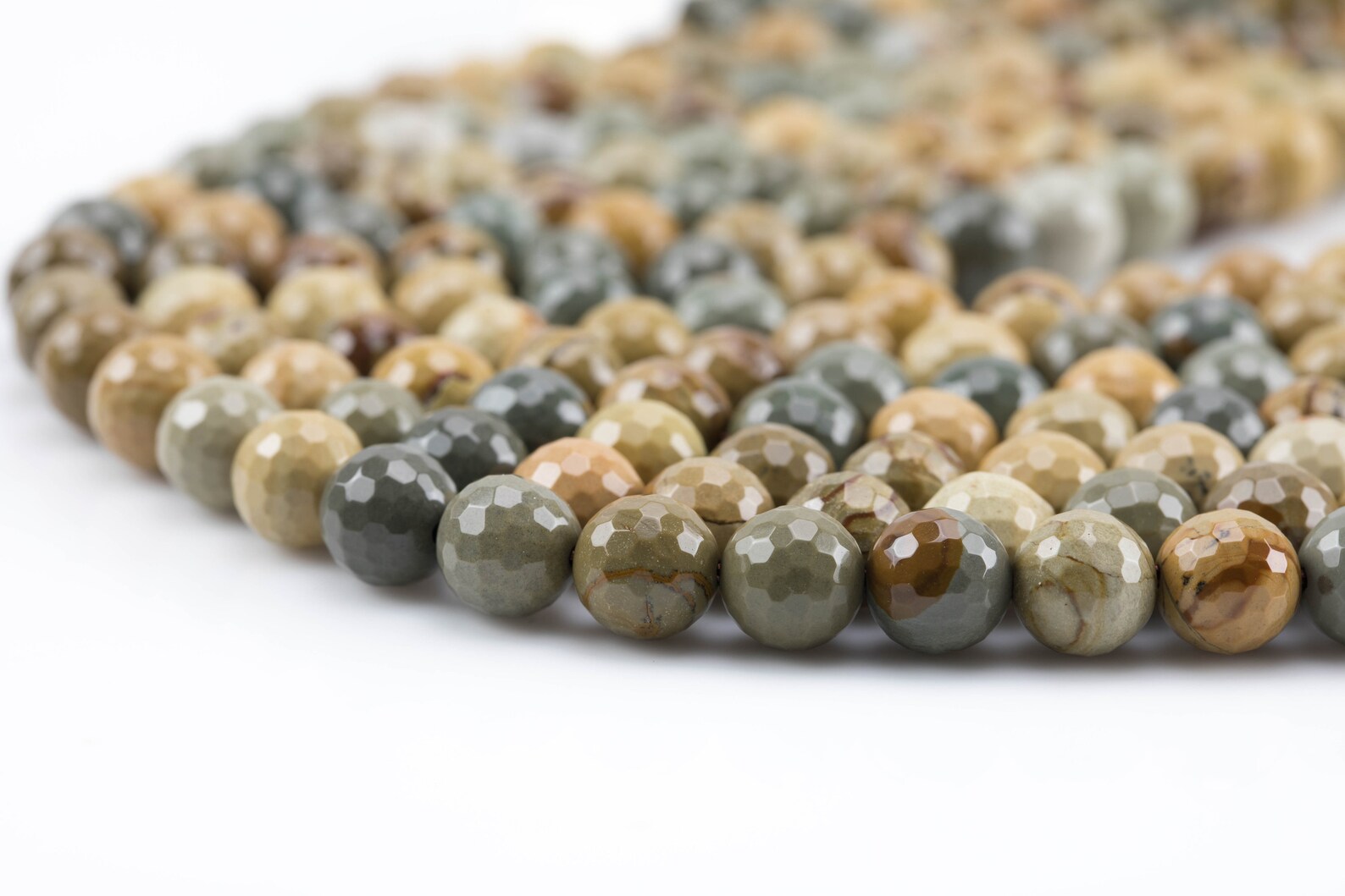 Natural Wild Horse Jasper- Faceted Round Sizes. 4mm, 6mm, 8mm, 10mm ...