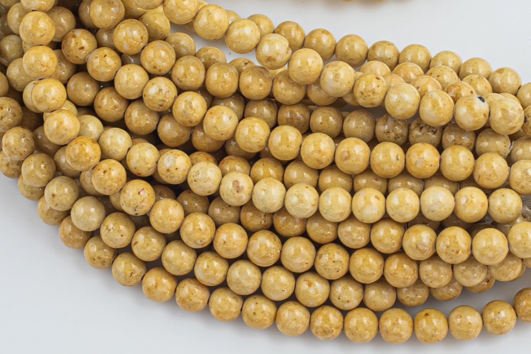 NATURAL Fossil Coral/ Riverstone, Available in Smooth Round, 4mm, 6mm ...