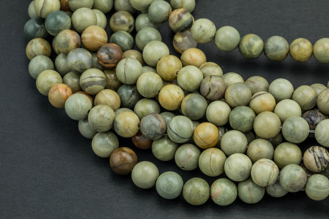 Natural Silver Leaf Jasper, High Quality in Round- 6mm, 8mm, 10mm, 12mm ...