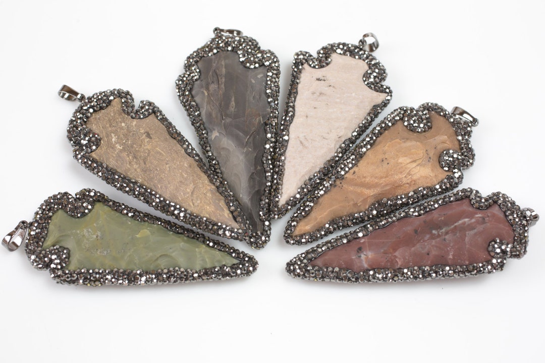 ARROWHEAD Pave Hematite Diamond Crystals Wrapped Arrowhead 2.5 ...