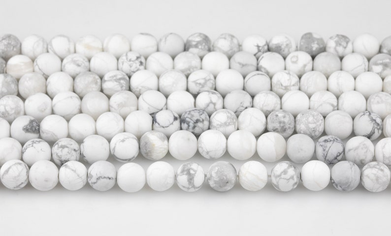 Natural White Howlite Beads Matte White Howlite 4mm 6mm 8mm | Etsy