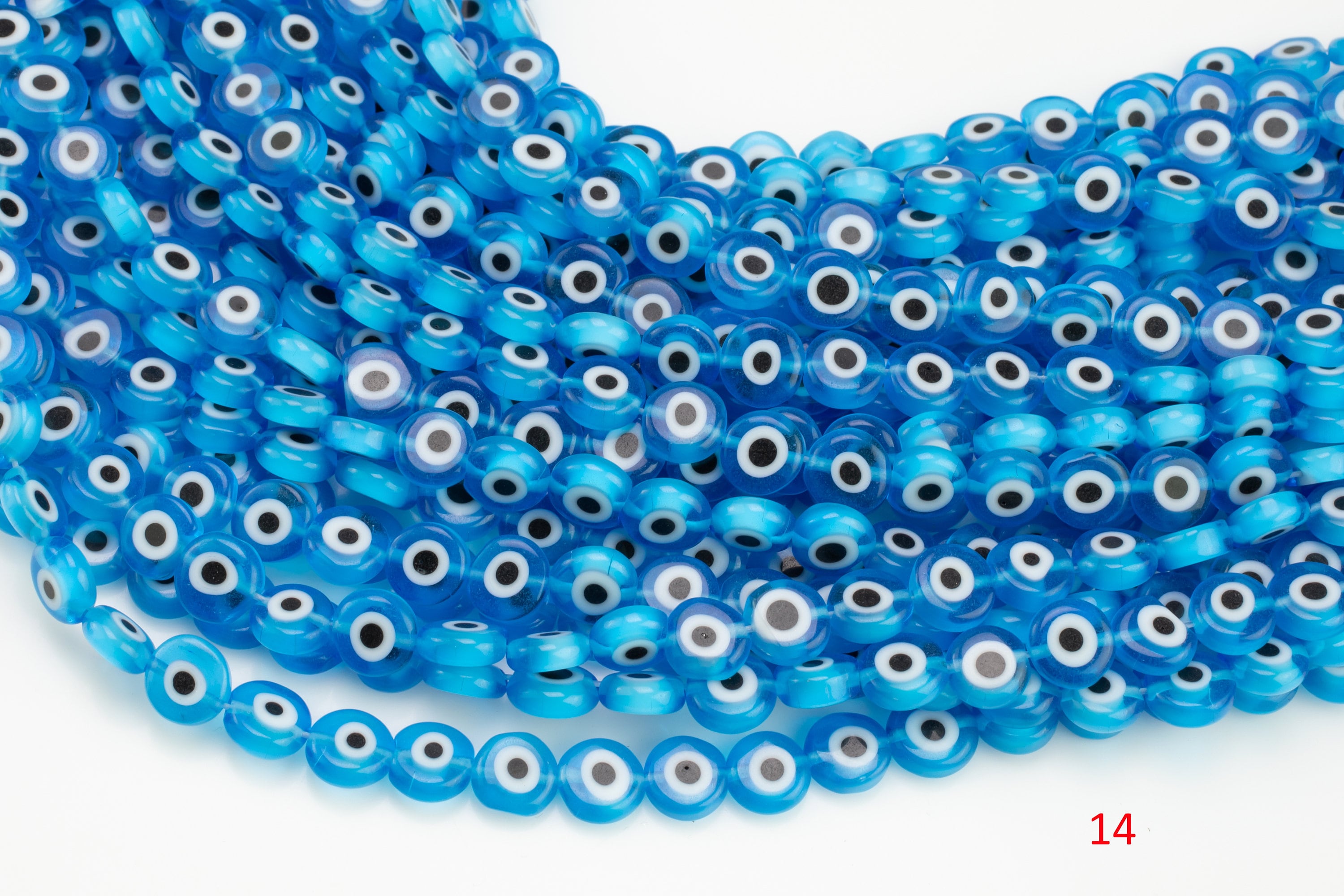 Evil Eye Beads Flat Glass Crystal 6mm 8mm All Colors Available - Etsy