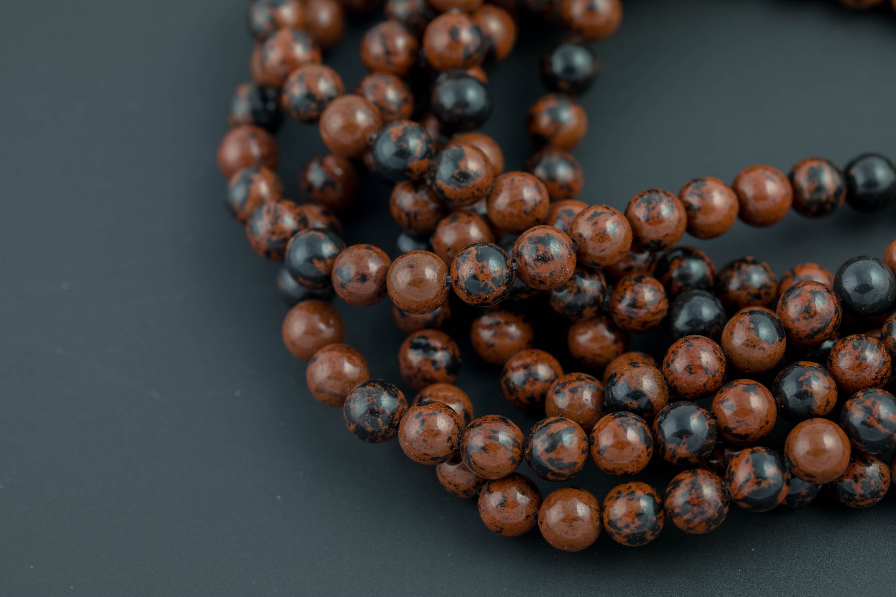 Natural Mahogany Jasper Mahogany Obsidian, High Quality in Round,4mm ...