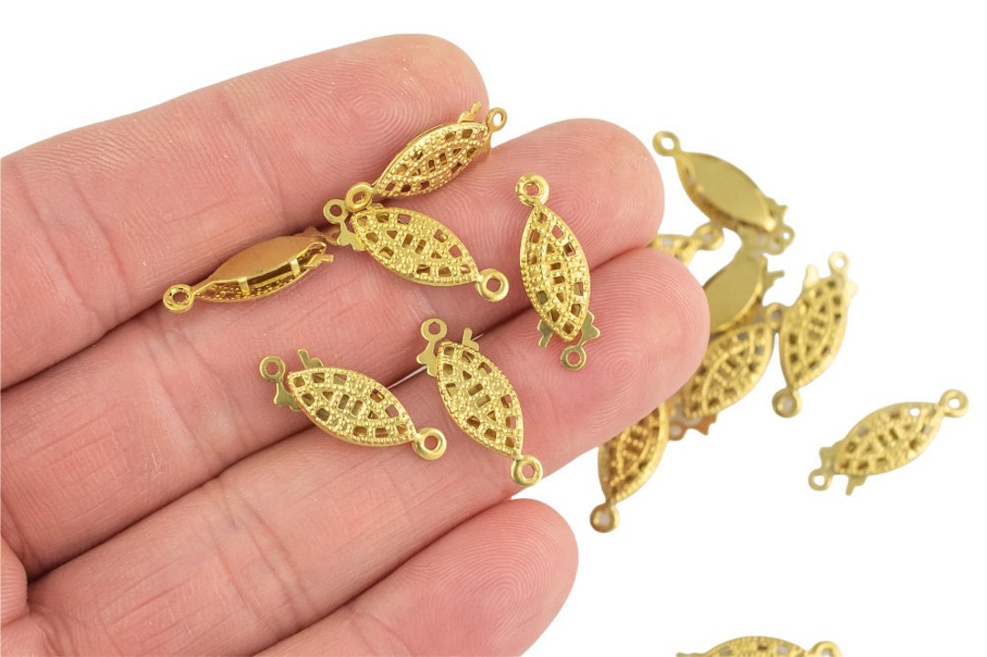 SOLID BRASS CLASPS Box Clasp Closure Necklace Closure Fancy Box Clasps ...