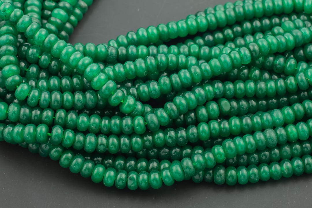 Emerald Green Jade- High Quality in Roundel, 6mm, 8mm- Full 15.5 Inch ...