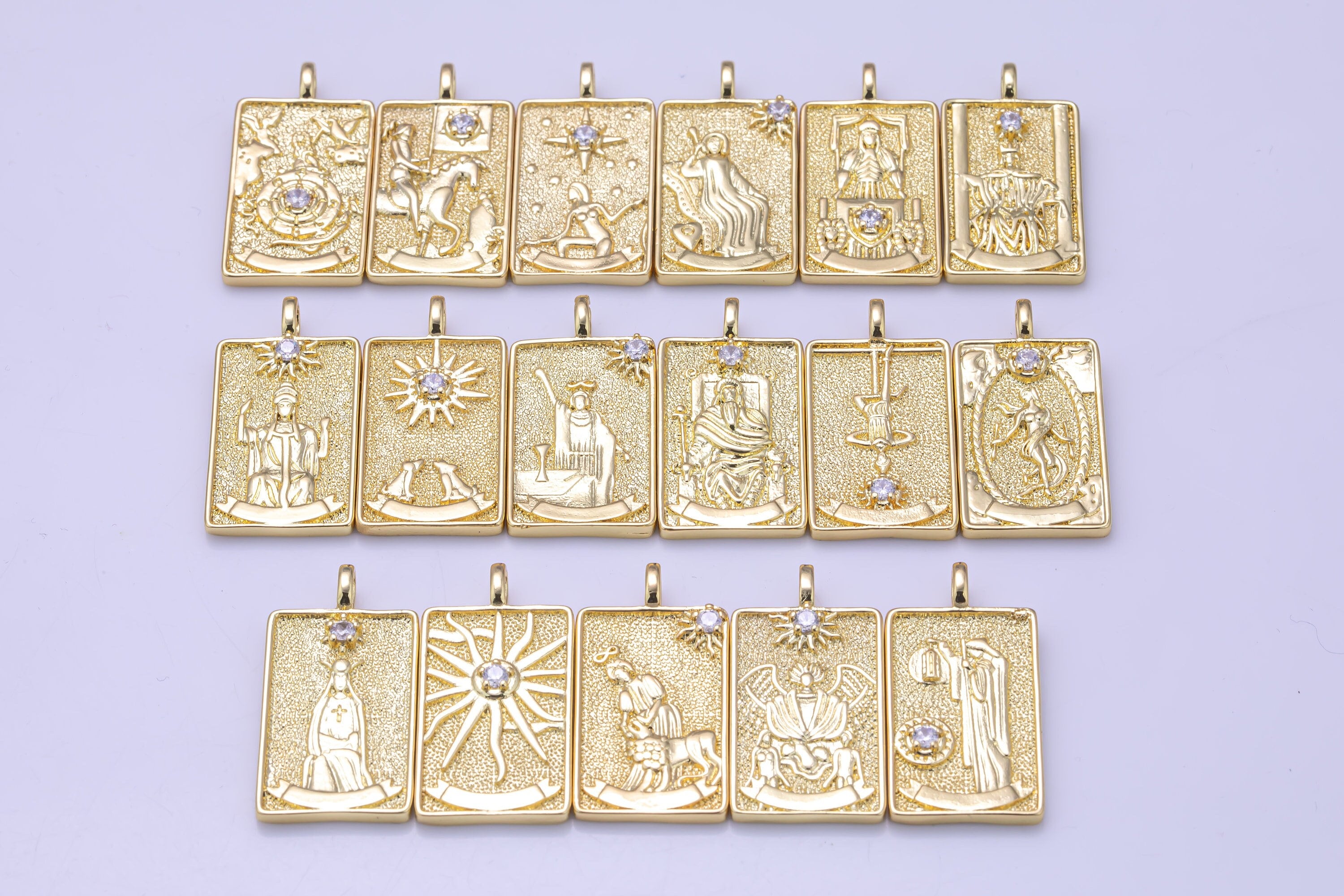Tarot Cards Charms Gold Tarot Card Charm Tarot Deck Pendant - Etsy