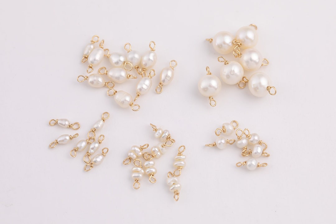 USA Gold Filled Permanent Jewelry Connectors Charms Pearl Connectors ...