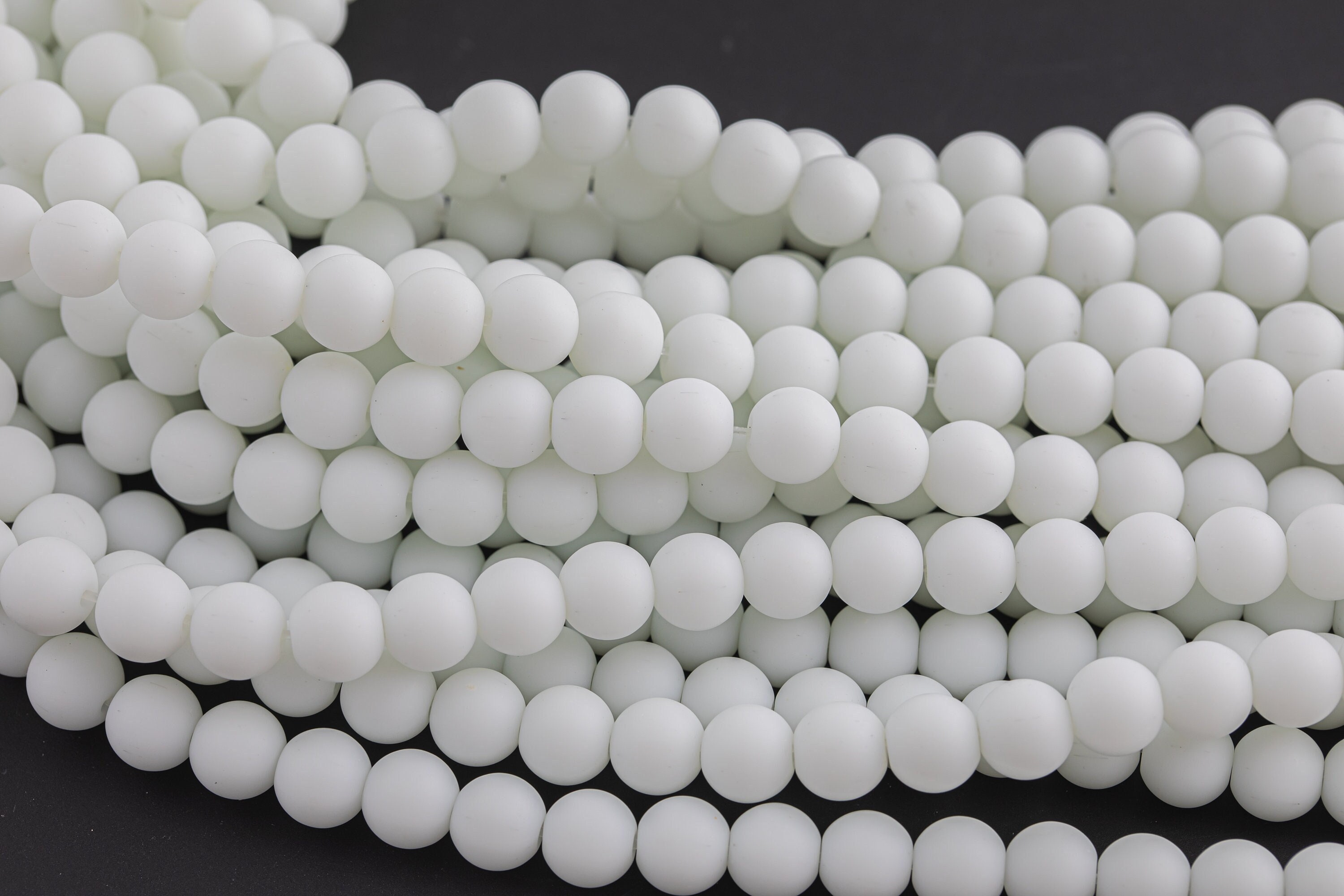 Natural Matte White Jade High Quality in Matt Round full - Etsy