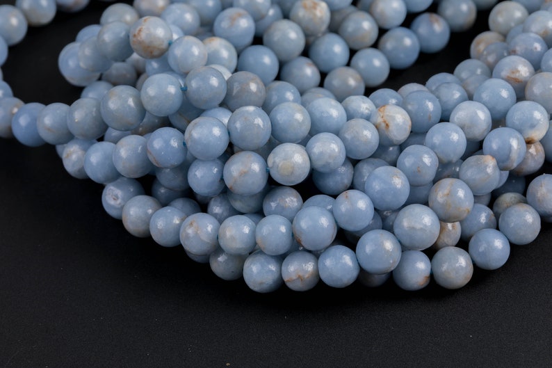 Natural Angelite Beads Round 6mm 8mm 10mm or 12mm Full - Etsy